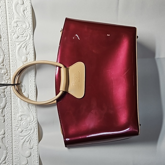 Beijo | Bags | Beijo Dark Red Satchel Bag | Poshmark